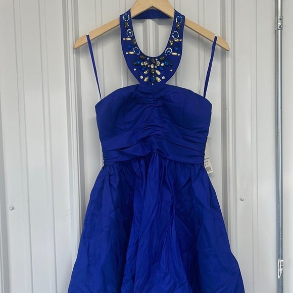 Adrianna Papell | Dresses | Adrianna Papell Hailey Logan Cocktail Prom Dress Royal Blue New ...